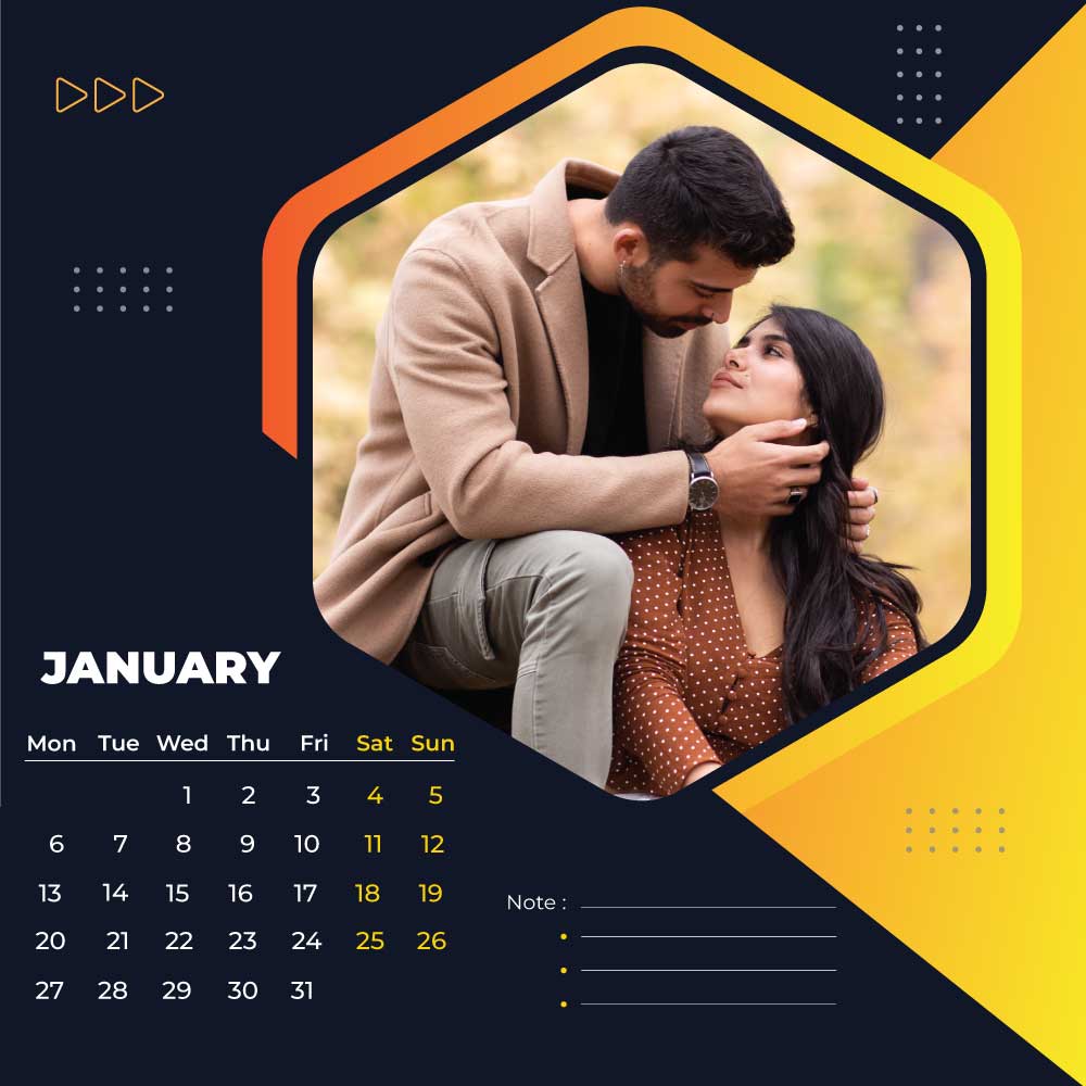 Desk Calendar-2025 Couple Picture | gingercrush.com
